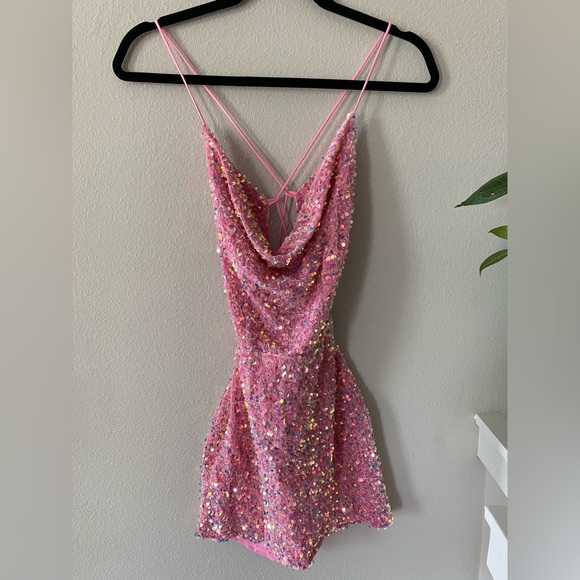 Lucy in the Sky | Dresses | Ivy Cowl Sequin Dress In Pinkpromhomecoming | Poshmark